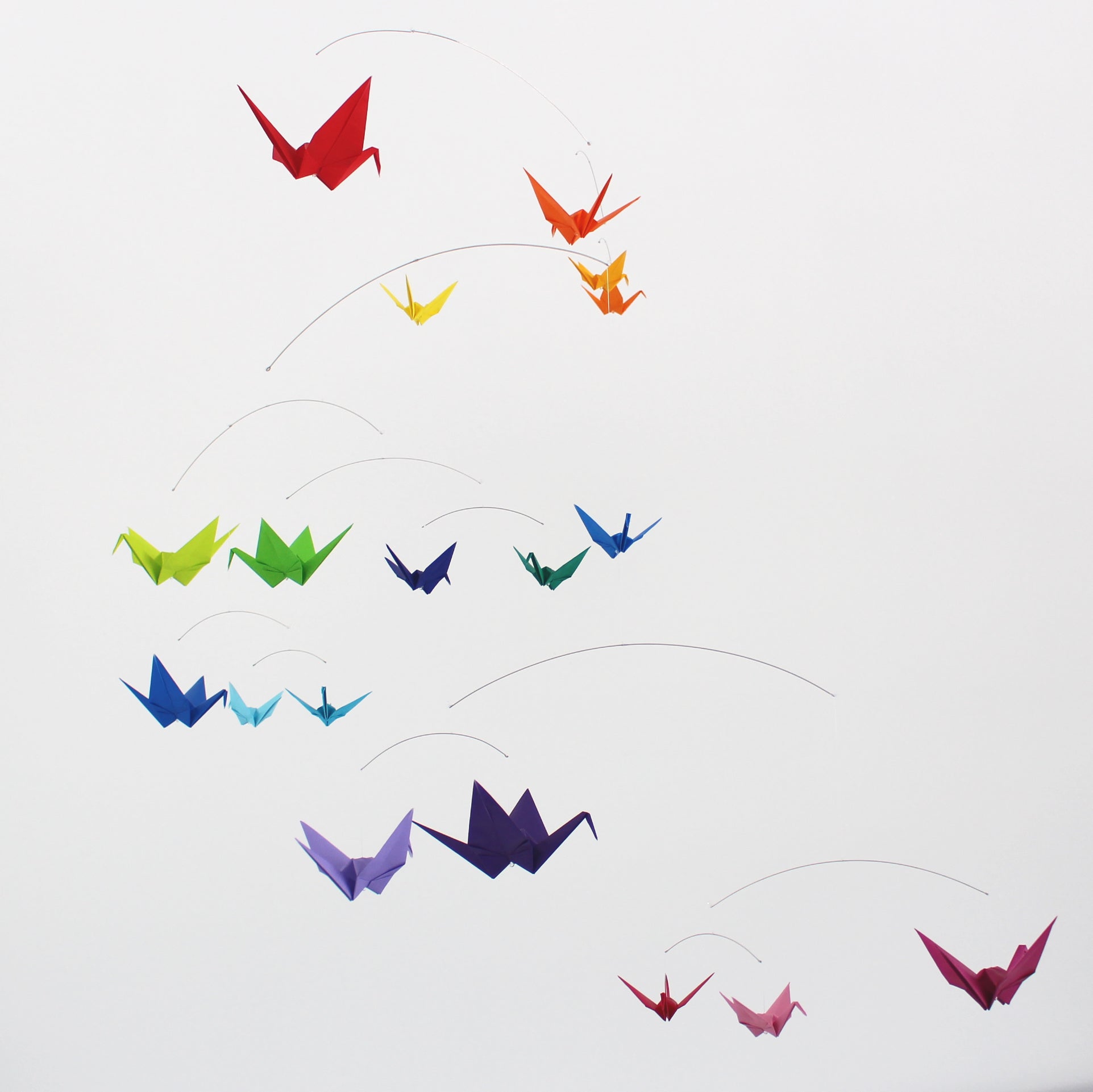 Rainbow Origami Paper Crane Mobile – The Timeless Crane
